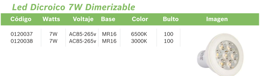 Led Dicroico 7W Dimerizable – SelInternational